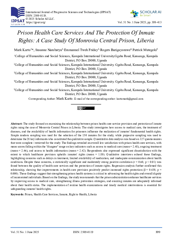(PDF) Prison Health Care Services And The Protection Of Inmate Rights ...