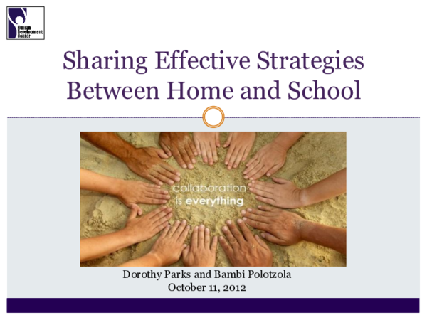 (PDF) Sharing Effective Strategies Between Home and School