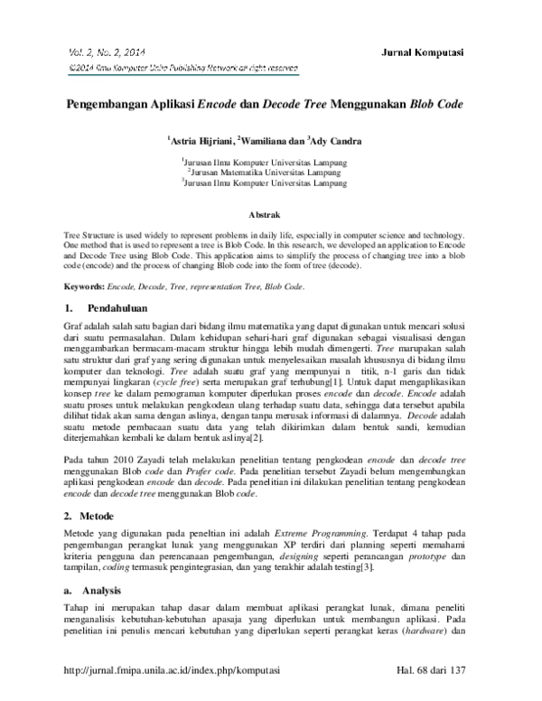 (PDF) Pengembangan Aplikasi Encode Dan Decode Tree Menggunakan Blob Code