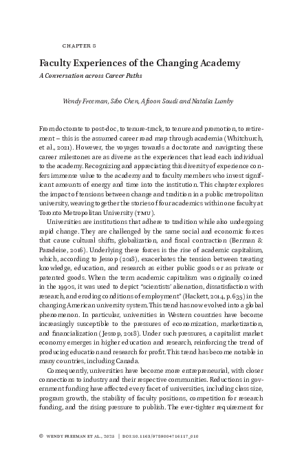 (PDF) Freeman, W., Chen, S., Soudi, A., and Lumby, N. (2024). Faculty ...