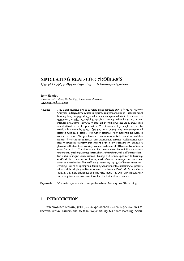 (PDF) Simulating Real-Life Problems