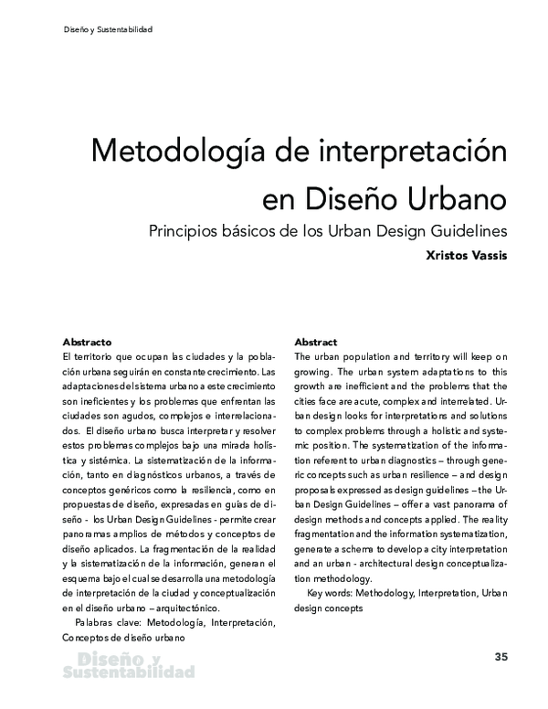(PDF) Metodología de interpretación y conceptualización en el diseño urbano.