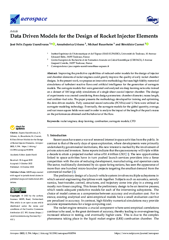 (PDF) Data Driven Models for the Design of Rocket Injector Elements