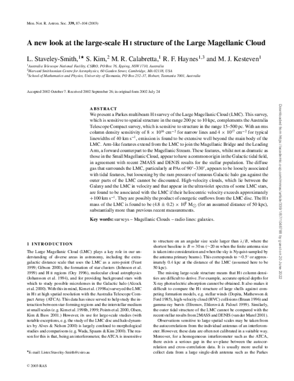 (PDF) A new look at the large-scale H I structure of the Large Magellanic Cloud