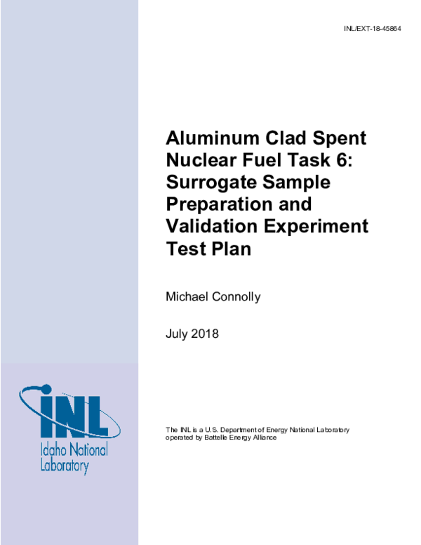 (PDF) Aluminum Clad Spent Nuclear Fuel Task 6: Surrogate Sample ...