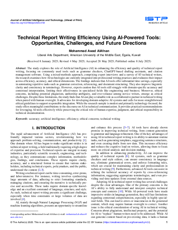 (PDF) Technical Report Writing Efficiency Using AI-Powered Tools ...