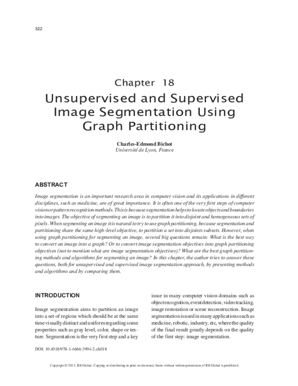 (PDF) Unsupervised and Supervised Image Segmentation Using Graph Partitioning