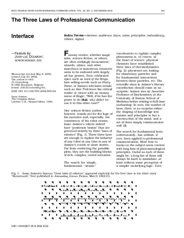 (PDF) The three laws of professional communication