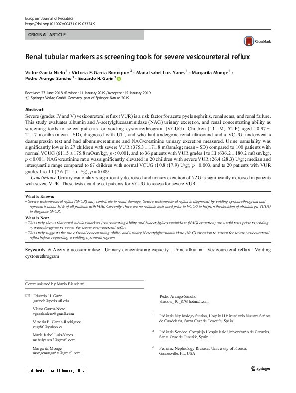 (PDF) Renal tubular markers as screening tools for severe ...