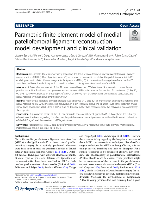 (PDF) Parametric finite element model of medial patellofemoral ligament reconstruction model ...