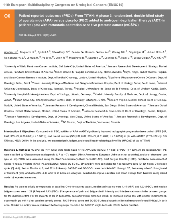 (PDF) Patient-reported outcomes (PROs) from TITAN: A phase III ...