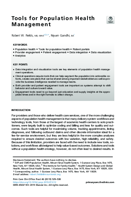 (PDF) Tools for Population Health Management