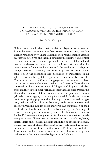 (PDF) The ‘Renaissance Cultural Crossroads’ Catalogue: A Witness to the ...
