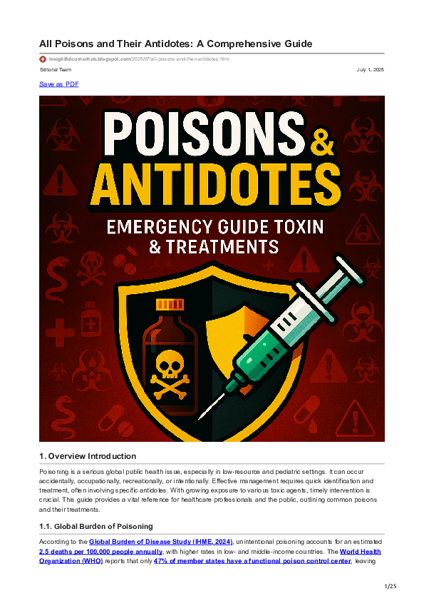 (PDF) All Poisons and Their Antidotes: A Comprehensive Guide