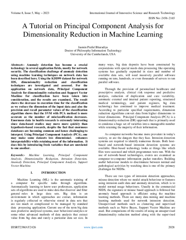 (PDF) A Tutorial on Principal Component Analysis for Dimensionality ...