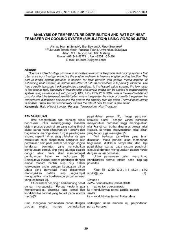 (PDF) Analysis of Temperature Distribution and Rate of Heat Transfer on ...