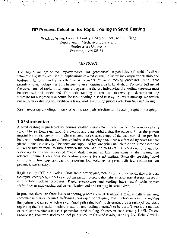 (PDF) RP Process Selection for Rapid Tooling in Sand Casting