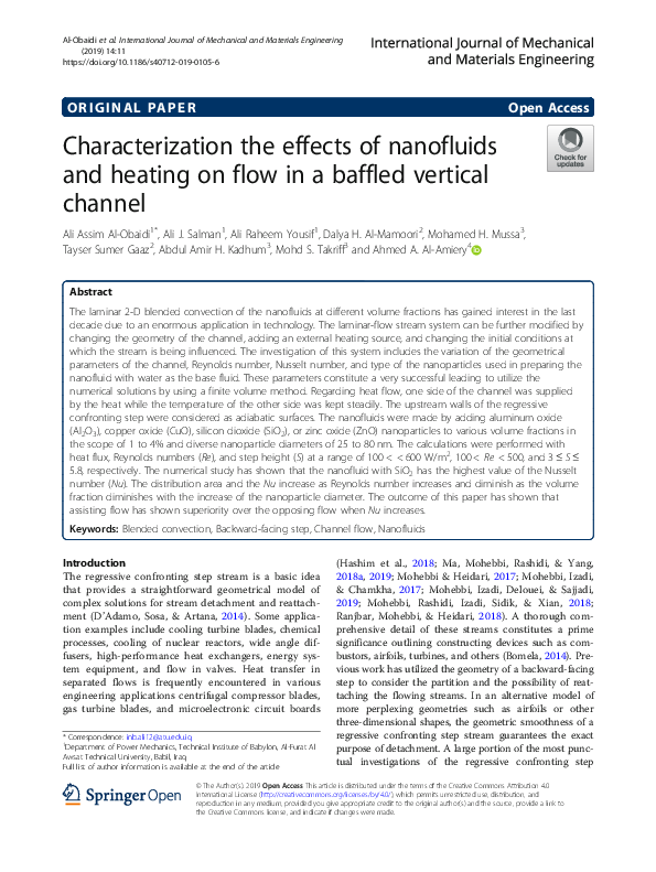 (PDF) Characterization the effects of nanofluids and heating on flow in ...