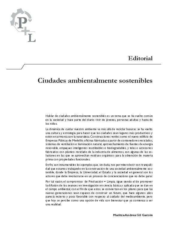 (PDF) Ciudades ambientalmente sostenibles