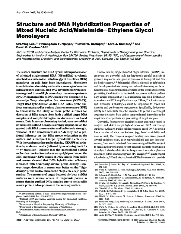 (PDF) Structure and DNA Hybridization Properties of Mixed Nucleic Acid ...