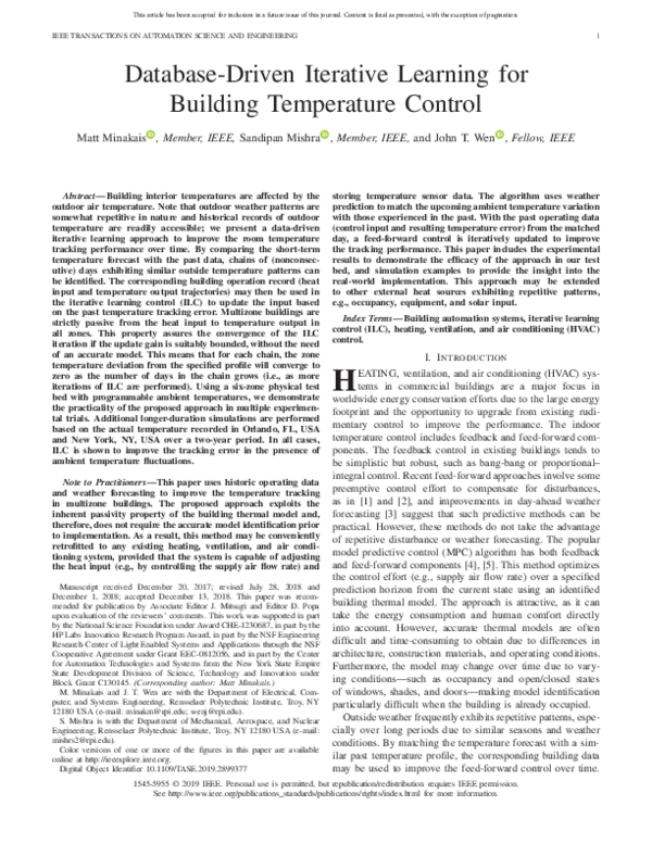 (PDF) Database-Driven Iterative Learning for Building Temperature Control