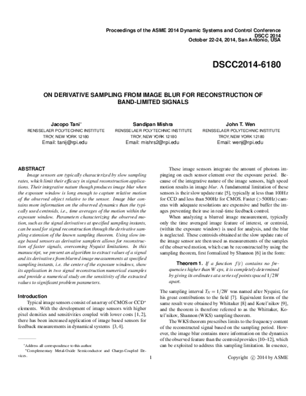 (PDF) On Derivative Sampling From Image Blur for Reconstruction of Band ...