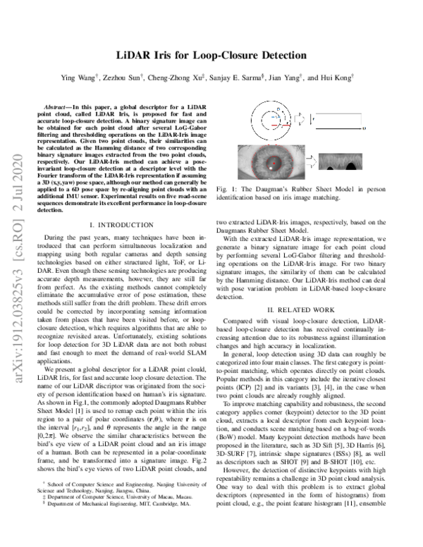 (PDF) LiDAR Iris for Loop-Closure Detection