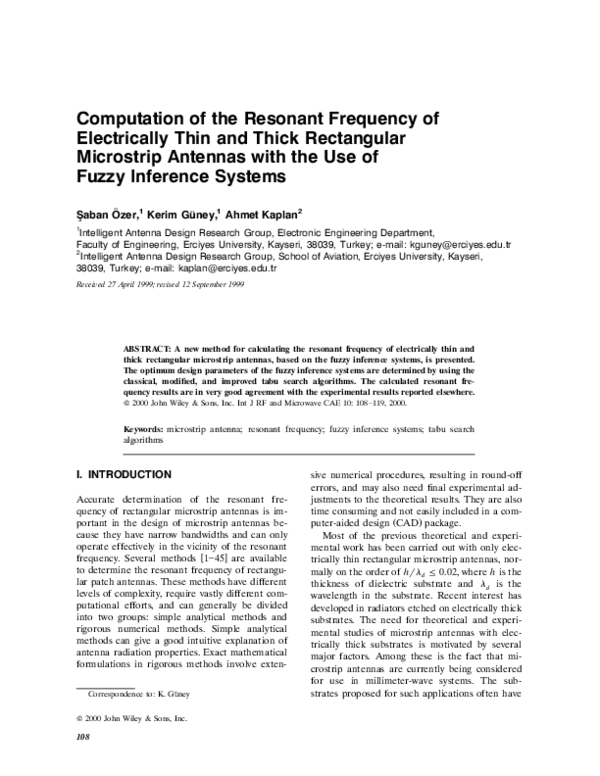 (PDF) Computation of the resonant frequency of electrically thin and thick rectangular ...