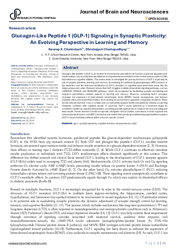 (PDF) Journal of Brain and Neurosciences