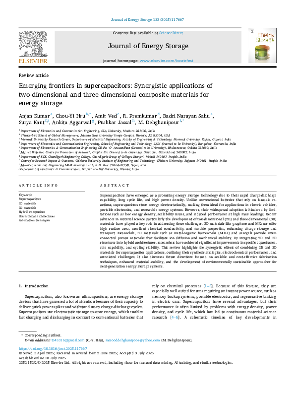 (PDF) Emerging frontiers in supercapacitors: Synergistic applications ...