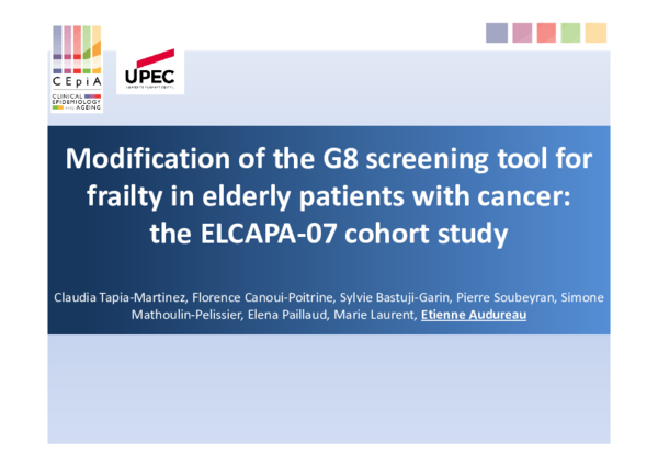 (PDF) Modification of the G8 screening tool for frailty in elderly ...
