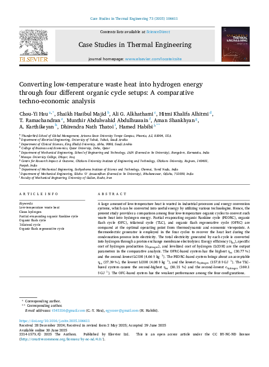 (PDF) Converting low-temperature waste heat into hydrogen energy ...