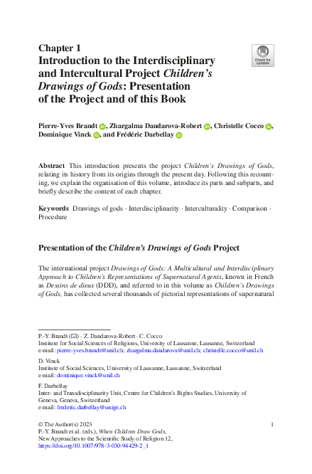 (PDF) Introduction to the Interdisciplinary and Intercultural Project Children’s Drawings of ...