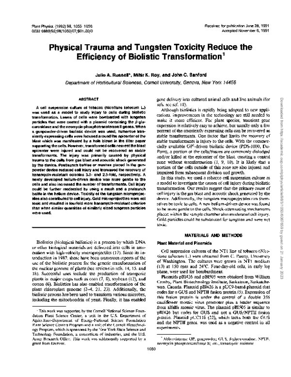 (PDF) Physical Trauma and Tungsten Toxicity Reduce the Efficiency of ...