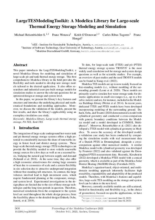 (PDF) LargeTESModelingToolkit: A Modelica Library for Large-scale ...