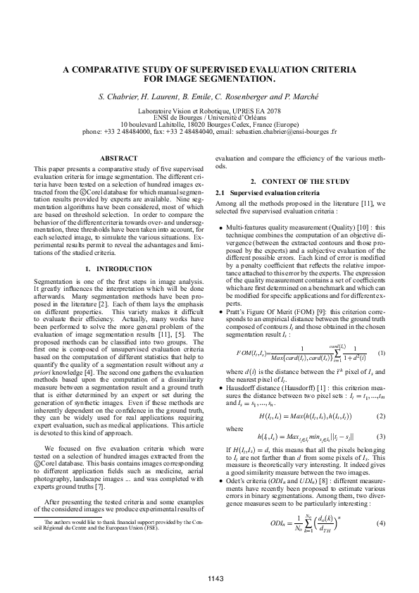 (PDF) A comparative study of supervised evaluation criteria for image ...