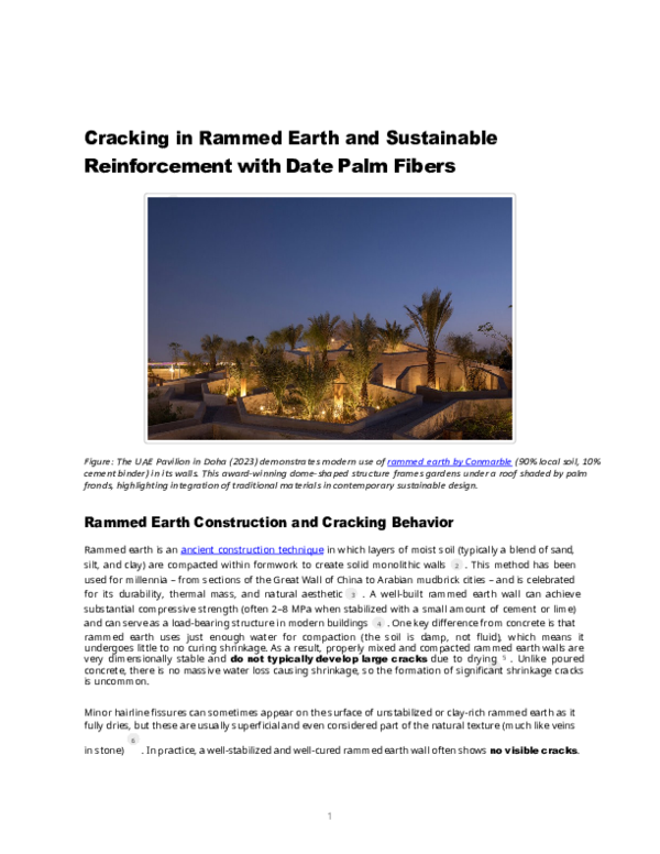 (PDF) Cracking in Rammed Earth and Sustainable Reinforcement with Date ...