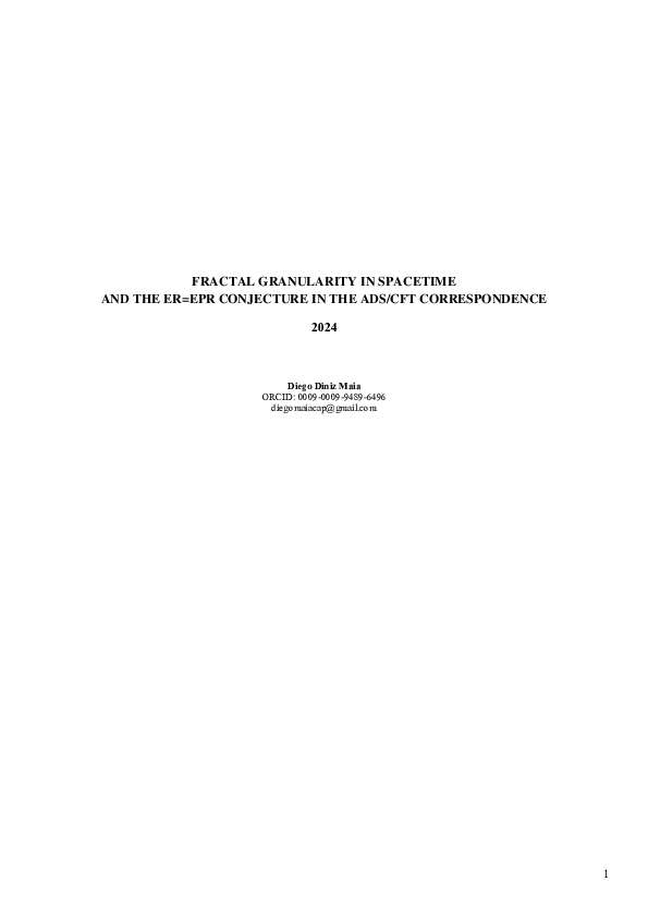 (PDF) FRACTAL GRANULARITY IN SPACETIME AND THE ER=EPR CONJECTURE IN THE ...