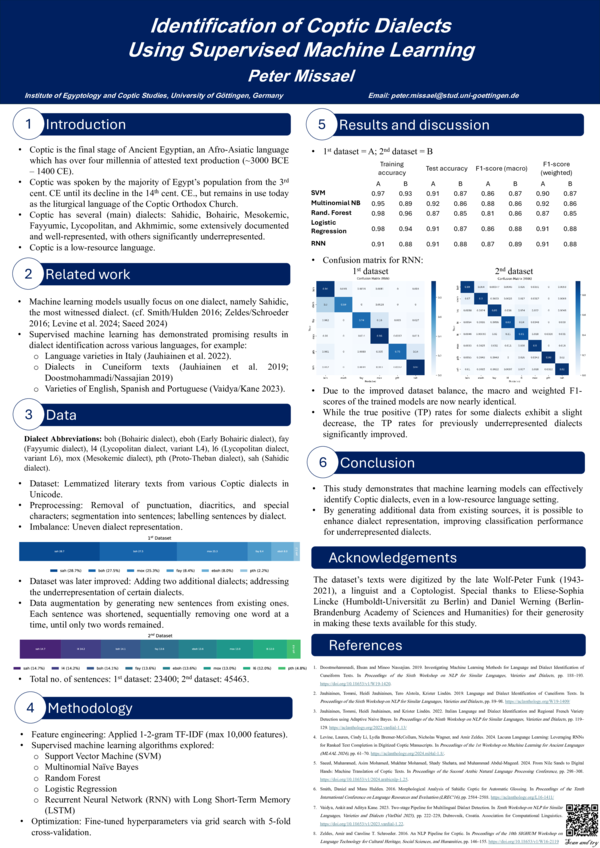 (PDF) Identification of Coptic Dialects Using Supervised Machine ...