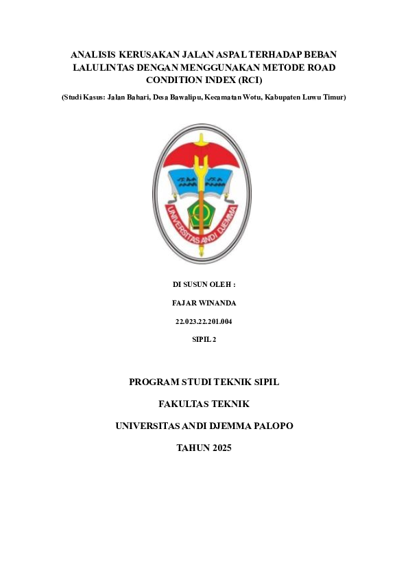 (PDF) ANALISIS KERUSAKAN JALAN ASPAL TERHADAP BEBAN LALULINTAS DENGAN ...