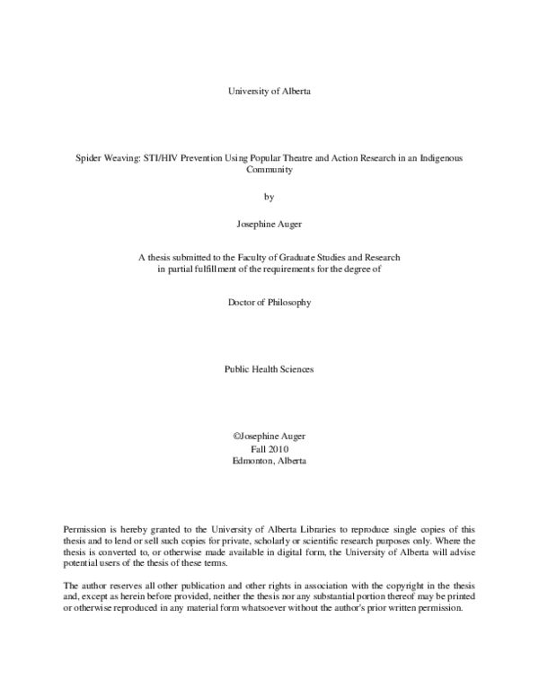 (PDF) Spider weaving: STI/HIV prevention using popular theatre and ...