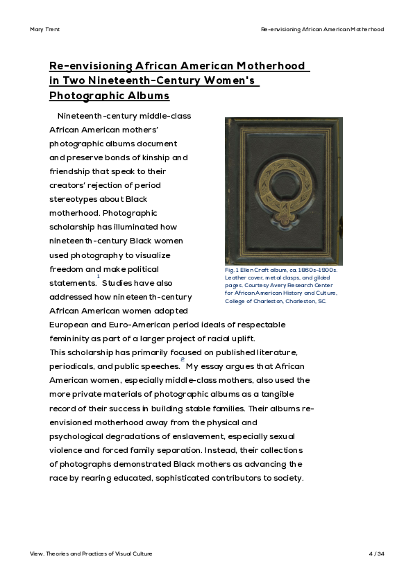 (PDF) Re-envisioning African American Motherhood in Two Nineteenth ...
