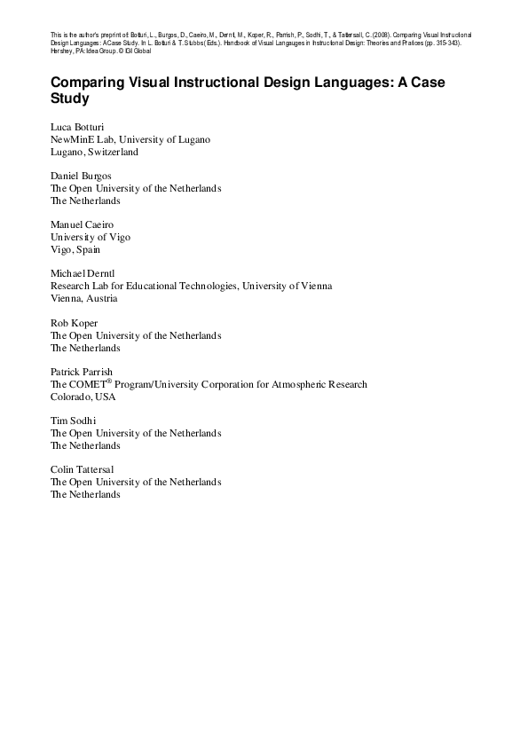 (PDF) Comparing Visual Instructional Design Languages