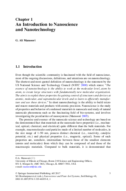 (PDF) An Introduction to Nanoscience and Nanotechnology
