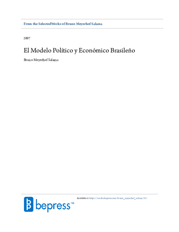 (PDF) El modelo político y económico brasileño