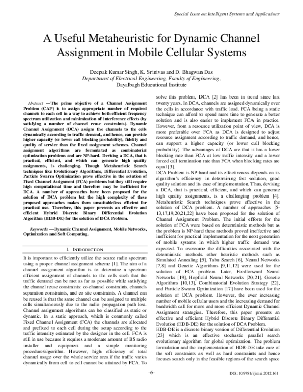(PDF) A Useful Metaheuristic for Dynamic Channel Assignment in Mobile ...