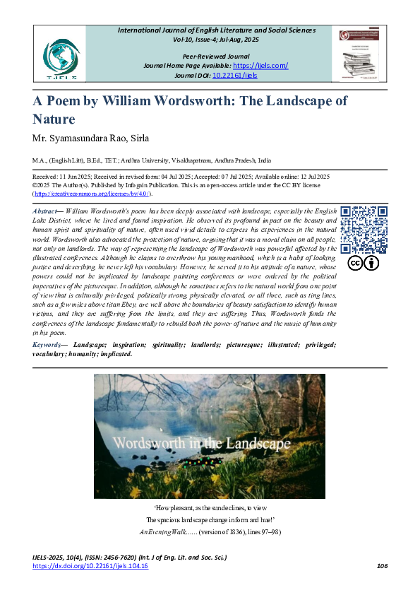 (PDF) A Poem by William Wordsworth: The Landscape of Nature