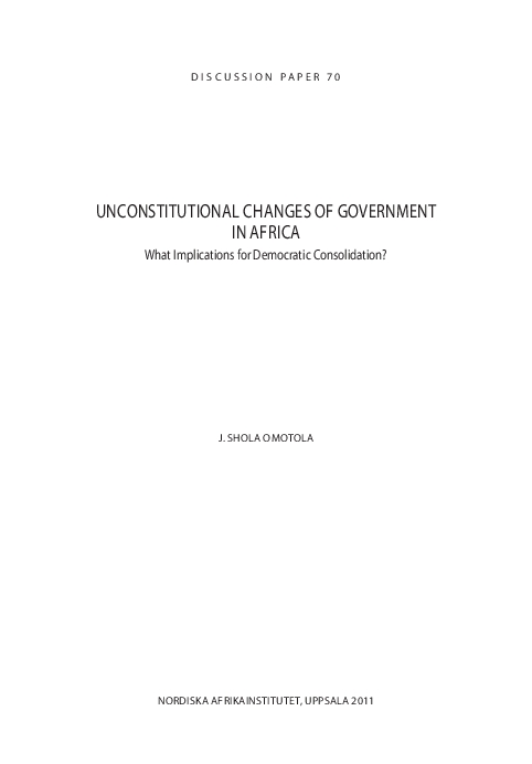 (PDF) Unconstitutional changes of government in Africa
