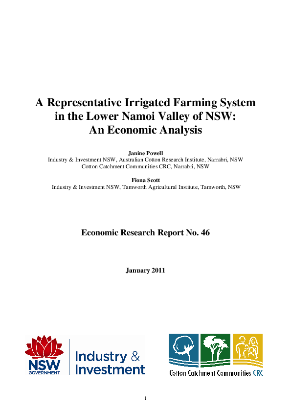 (PDF) A Representative Irrigated Farming System in the Lower Namoi ...
