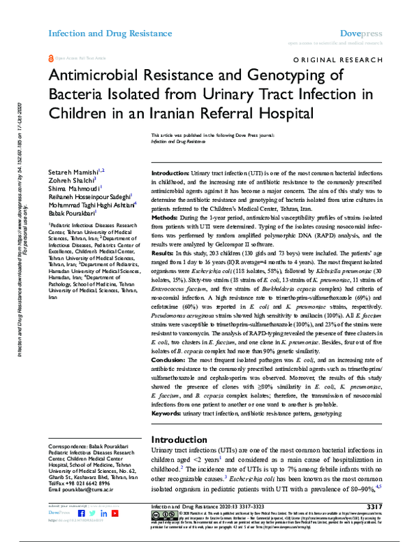 (PDF) Antimicrobial Resistance and Genotyping of Bacteria Isolated from ...